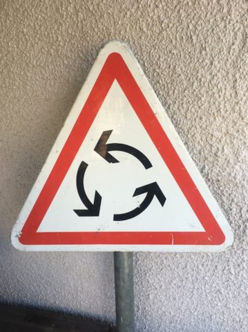 Panneau Rond-Point 1970 - Carouche.fr - Brocante 93 - Vintage Rétro Design