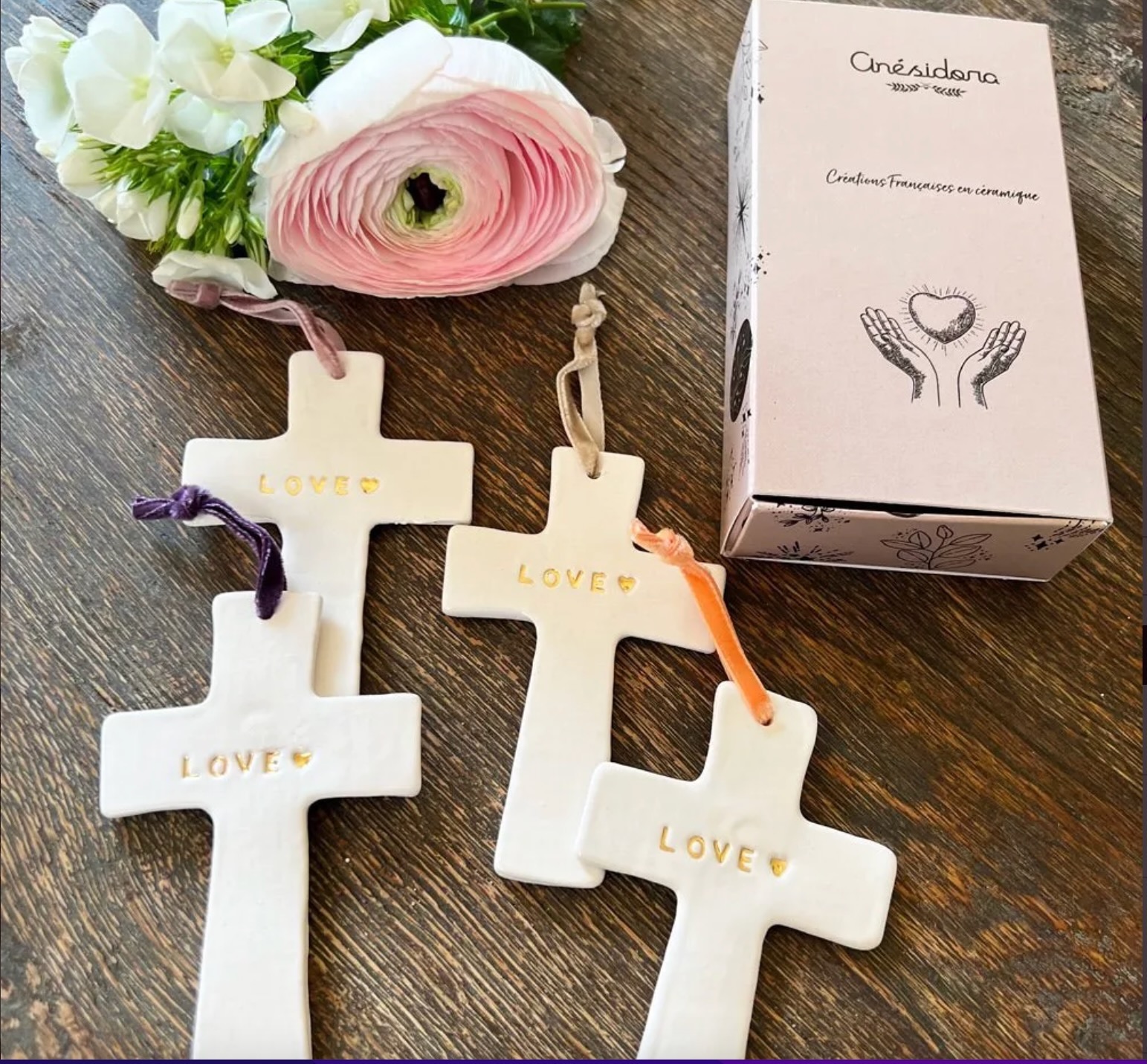 Croix Love Carouche Fr Brocante 93 Vintage Rétro Design